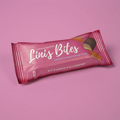 Lini's Bites Almond Cookie Dough Riegel 40g - Hello Vegan Onlineshop