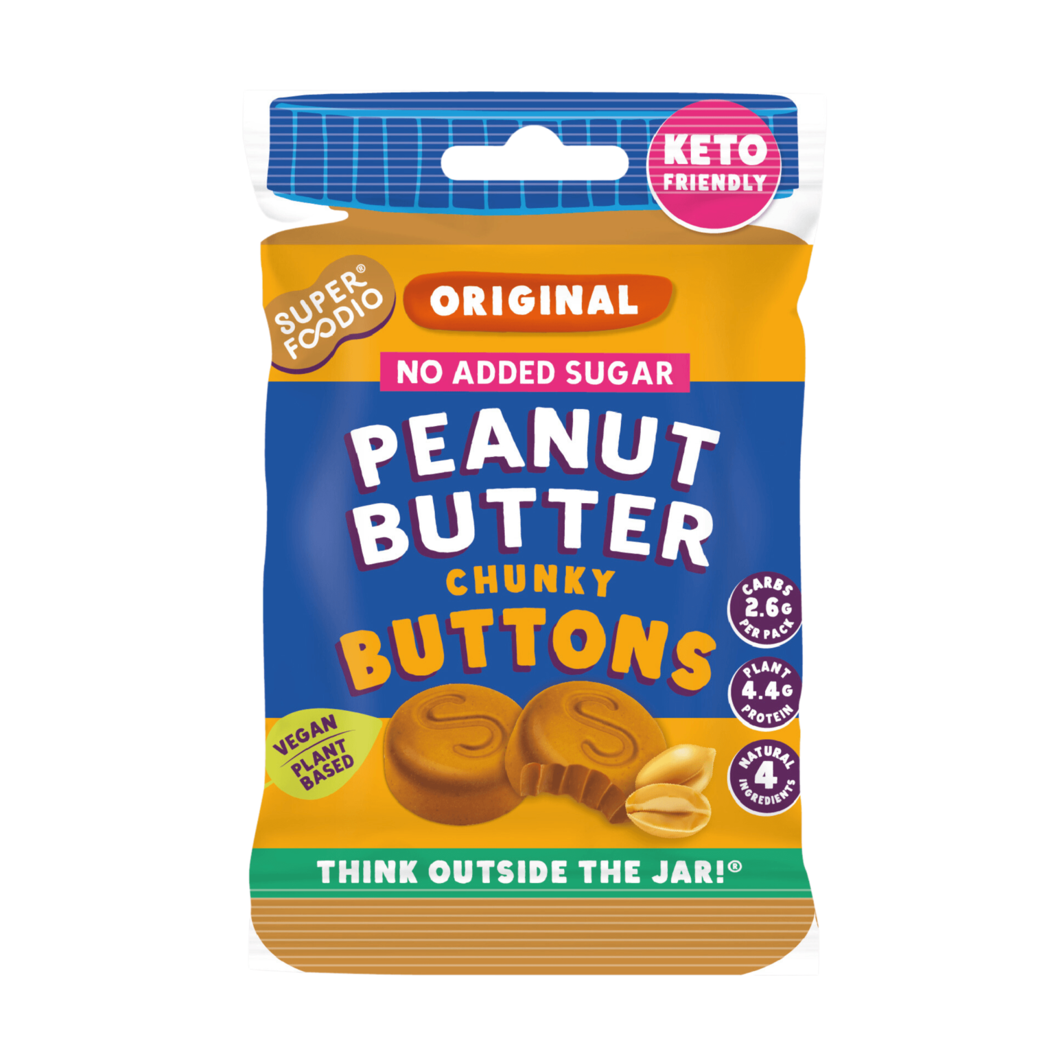 Original Peanut Butter Chunky Buttons 20g - Hello Vegan Onlineshop
